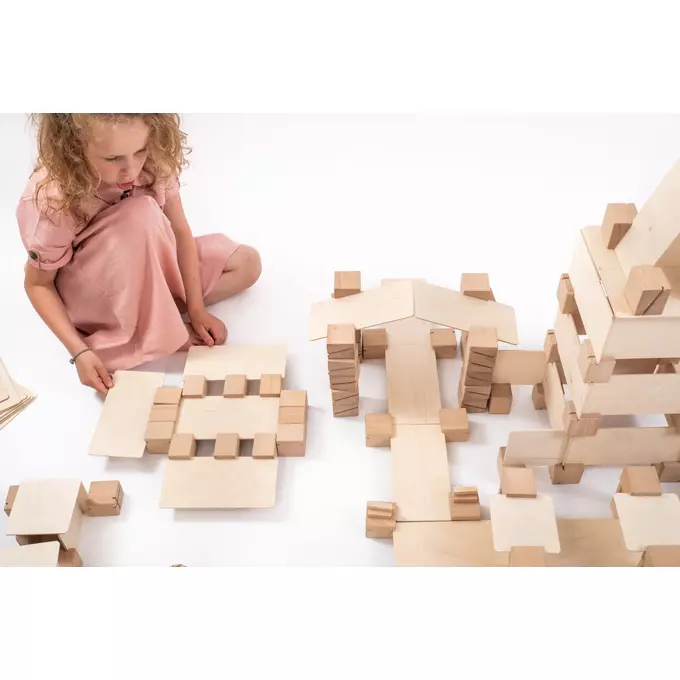 Klocki drewniane Just Blocks Smart Lines małe - Sklep RehaZakupy.pl